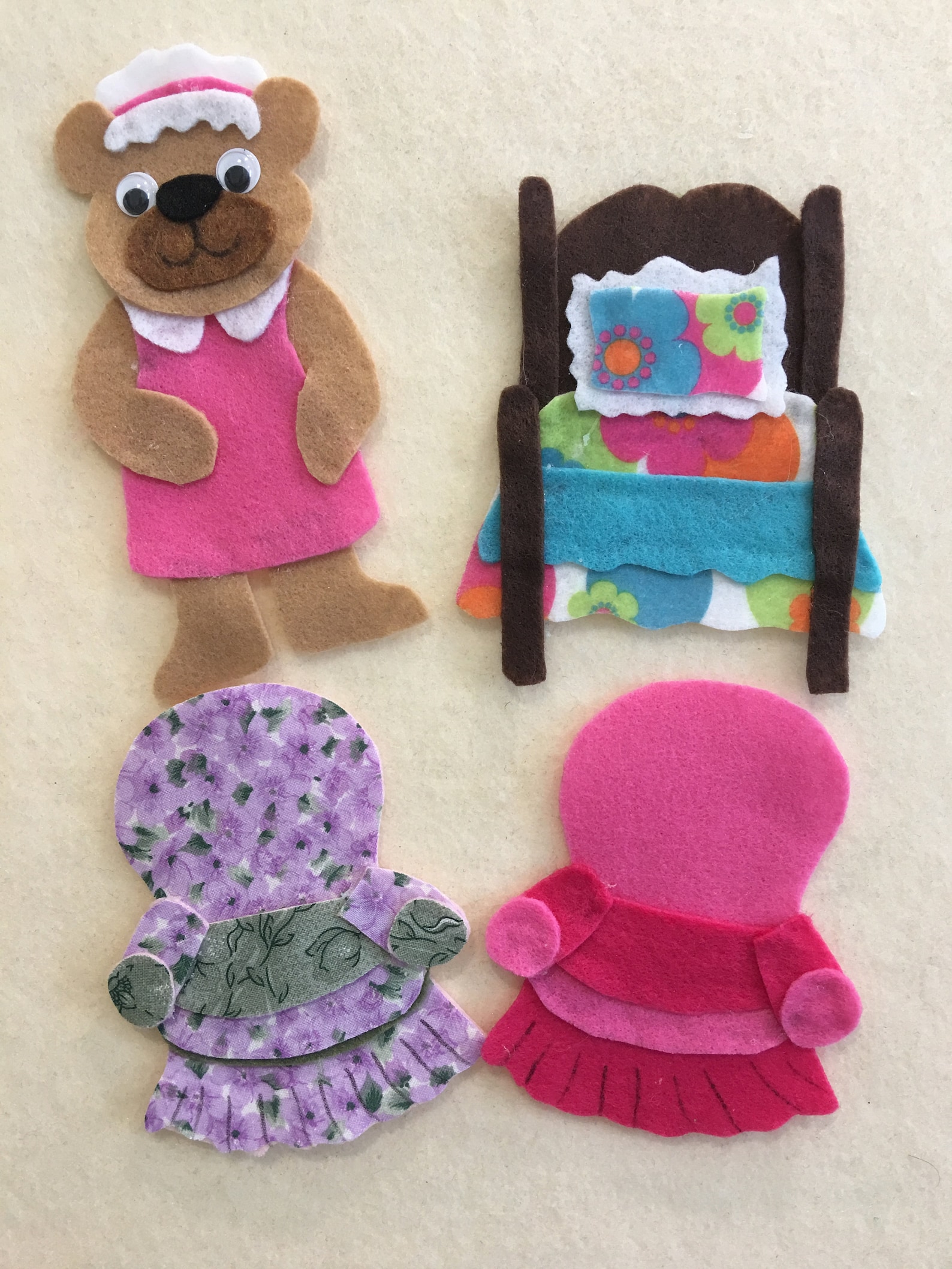 Goldilocks and the 3 Bears, PDF PATTERN for Use on a Felt or Flannel ...