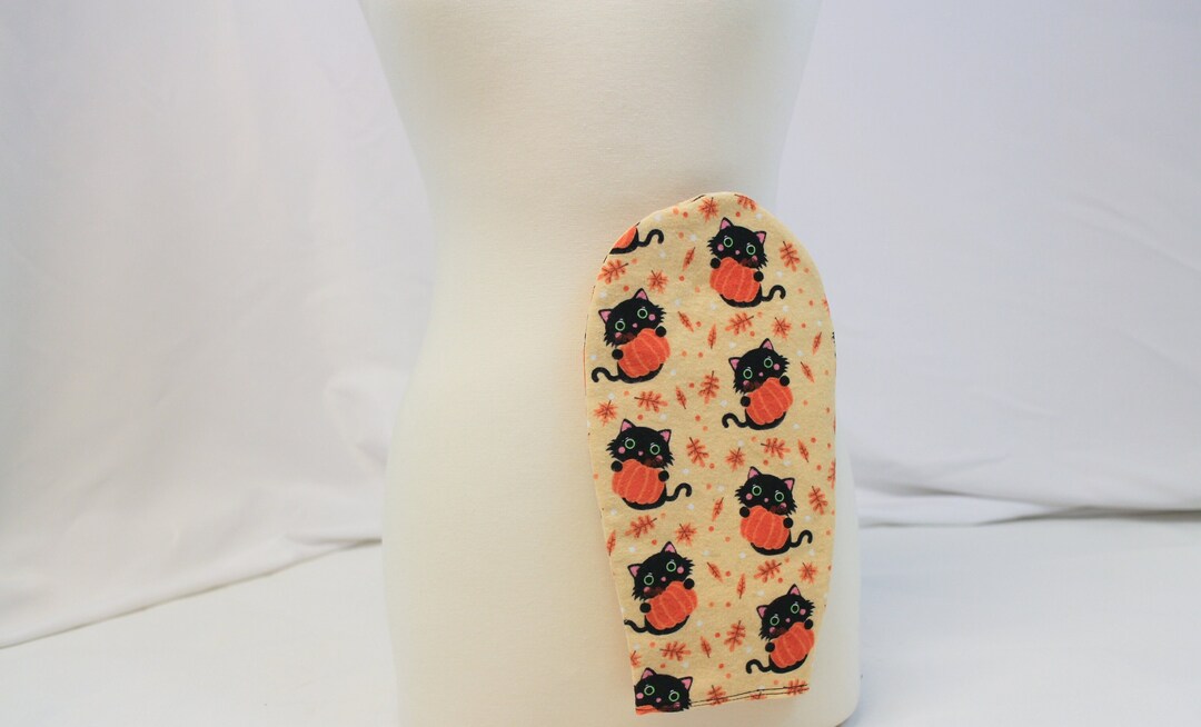 Open Bottom Flannel Halloween Cats Ostomy Bag Cover Stoma Colostomy ...