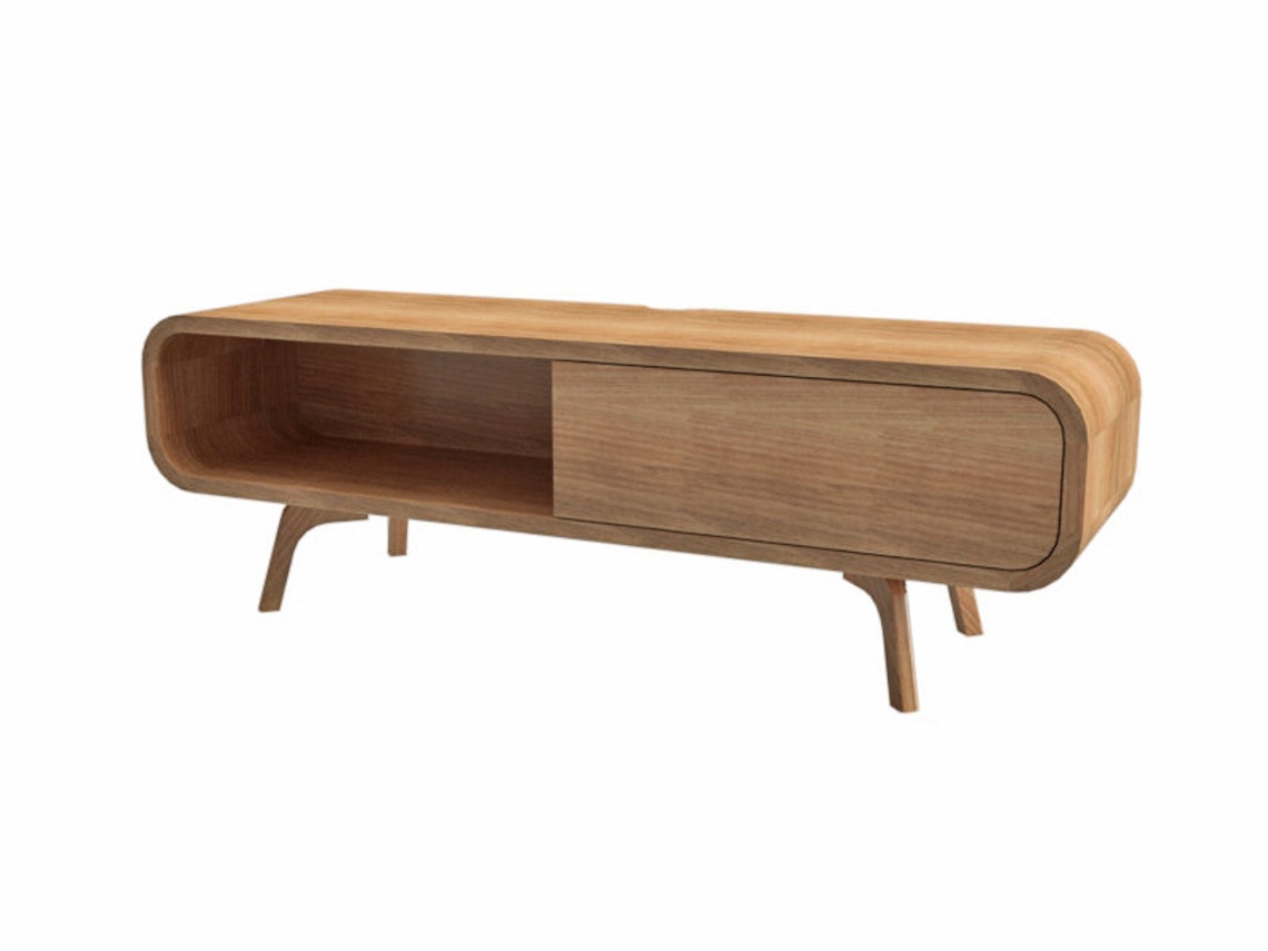 Small TV Stand Media Stand in Solid Oak With Soft Closing - Etsy