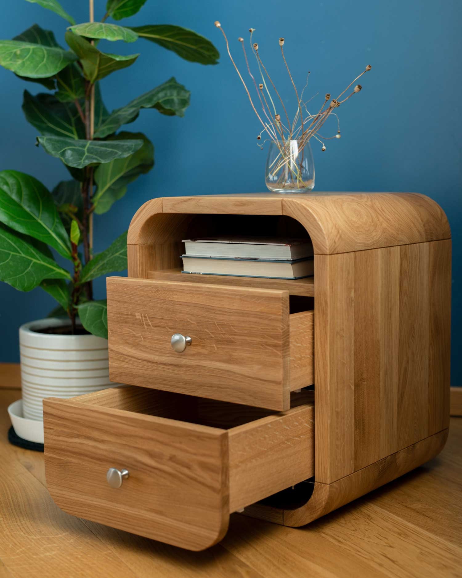 Wooden Nightstands Pair, Bedside Table Pair, Set of Nightstands in ...