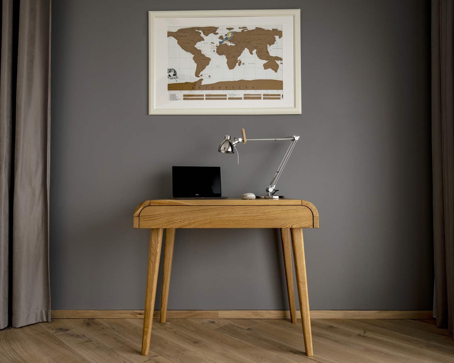 Small Computer Desk With Drawer, Mid Century Desk, Solid Oak Desk ...