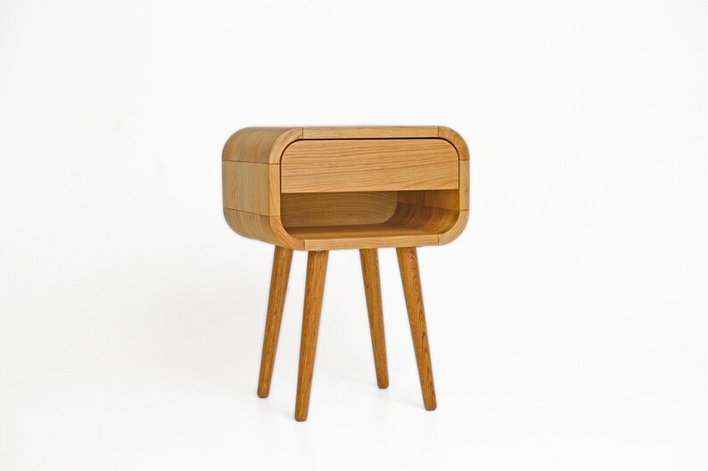 Pair of Side Tables, Set of Bedside Tables With Drawer and Shelf/ Mid ...