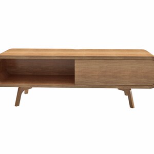 Small TV Stand, Media Stand in Solid Oak With Soft Closing Doors, Vinyl ...