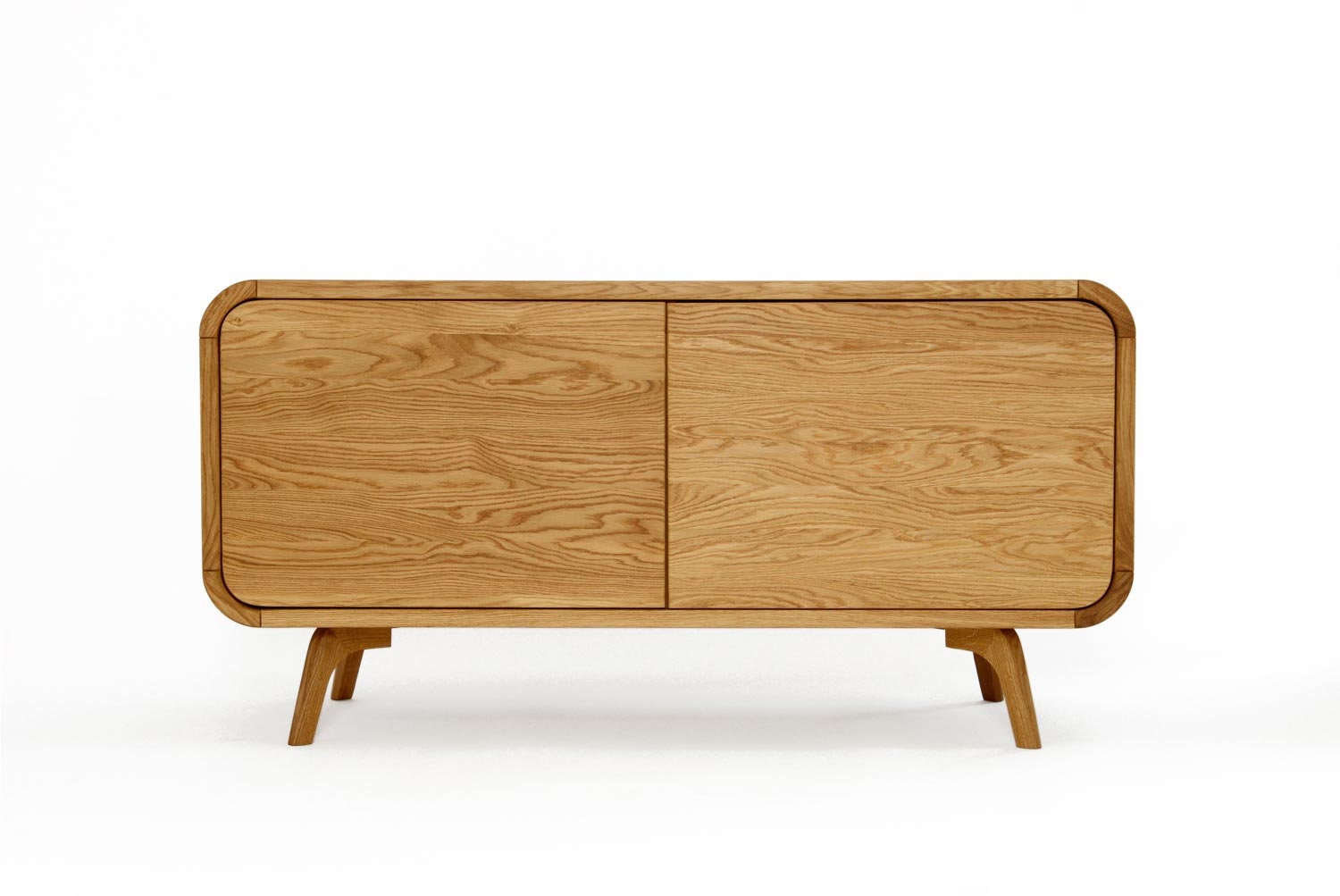 Wood Console, Vinyl Record Storage With Doors, Sideboard, Oak TV Stand ...