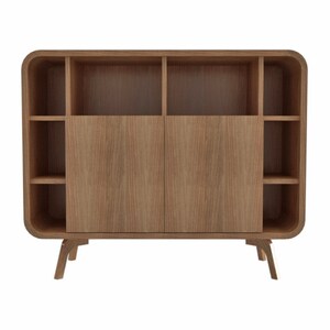 Wood Bookcase / Shelving Unit Console With Shelving, High Dresser With ...