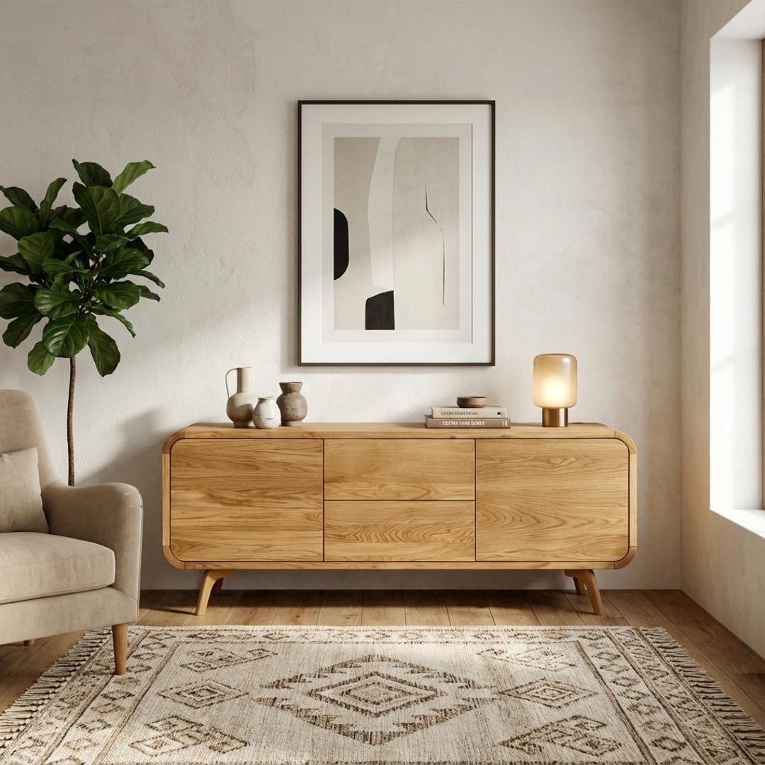 Sideboard, Record Player Stand, Sideboard With Two Drawers and ...