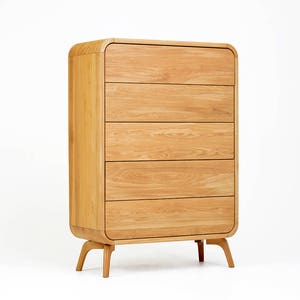 High Chest of Drawers, High Dresser, Bedroom Dresser in Solid Wood With ...