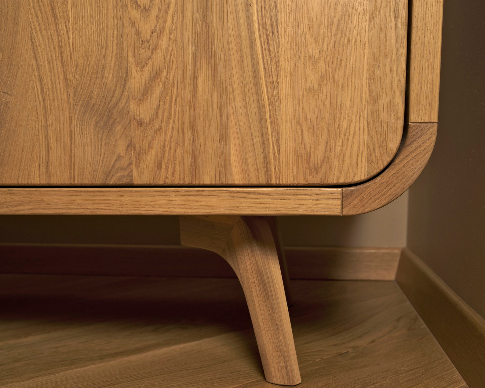 High Sideboard Wood TV Unit With Two Compartments TV Stand - Etsy