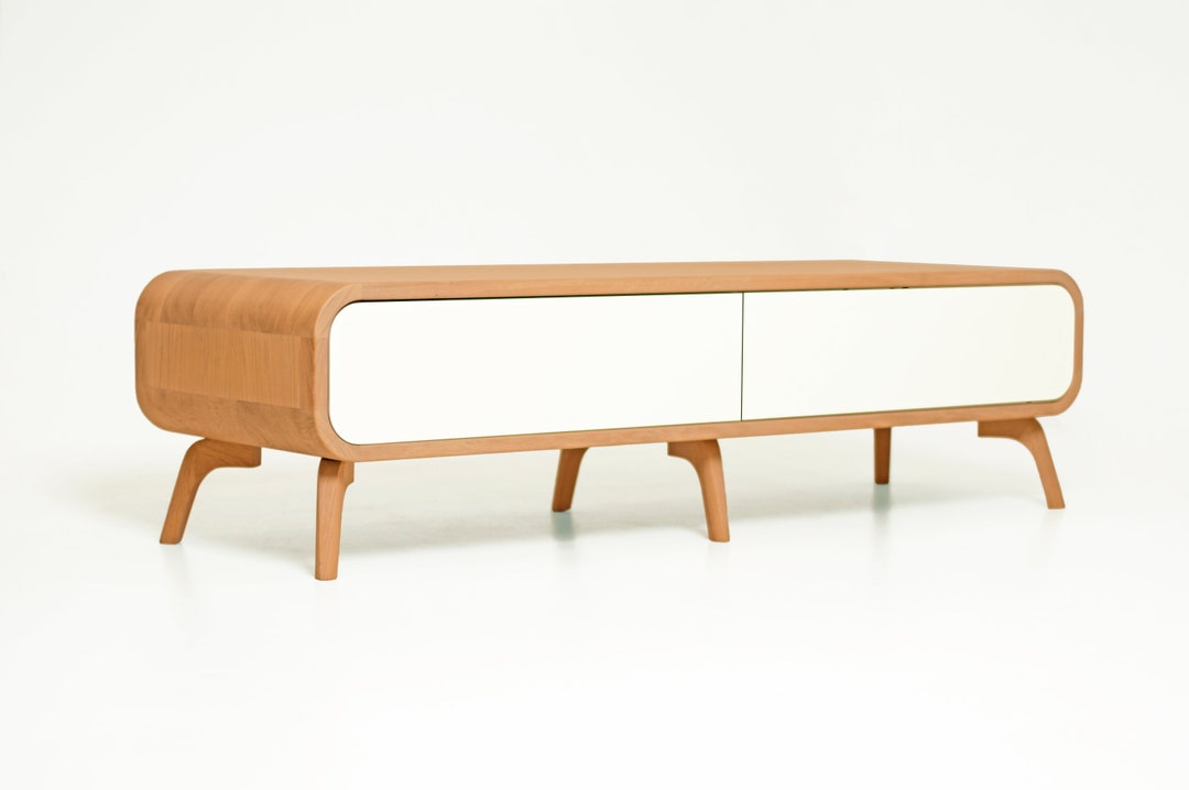 Lowboard, Tv Media Unit TV Console With Drawers, Oak TV Cabinet Wood ...