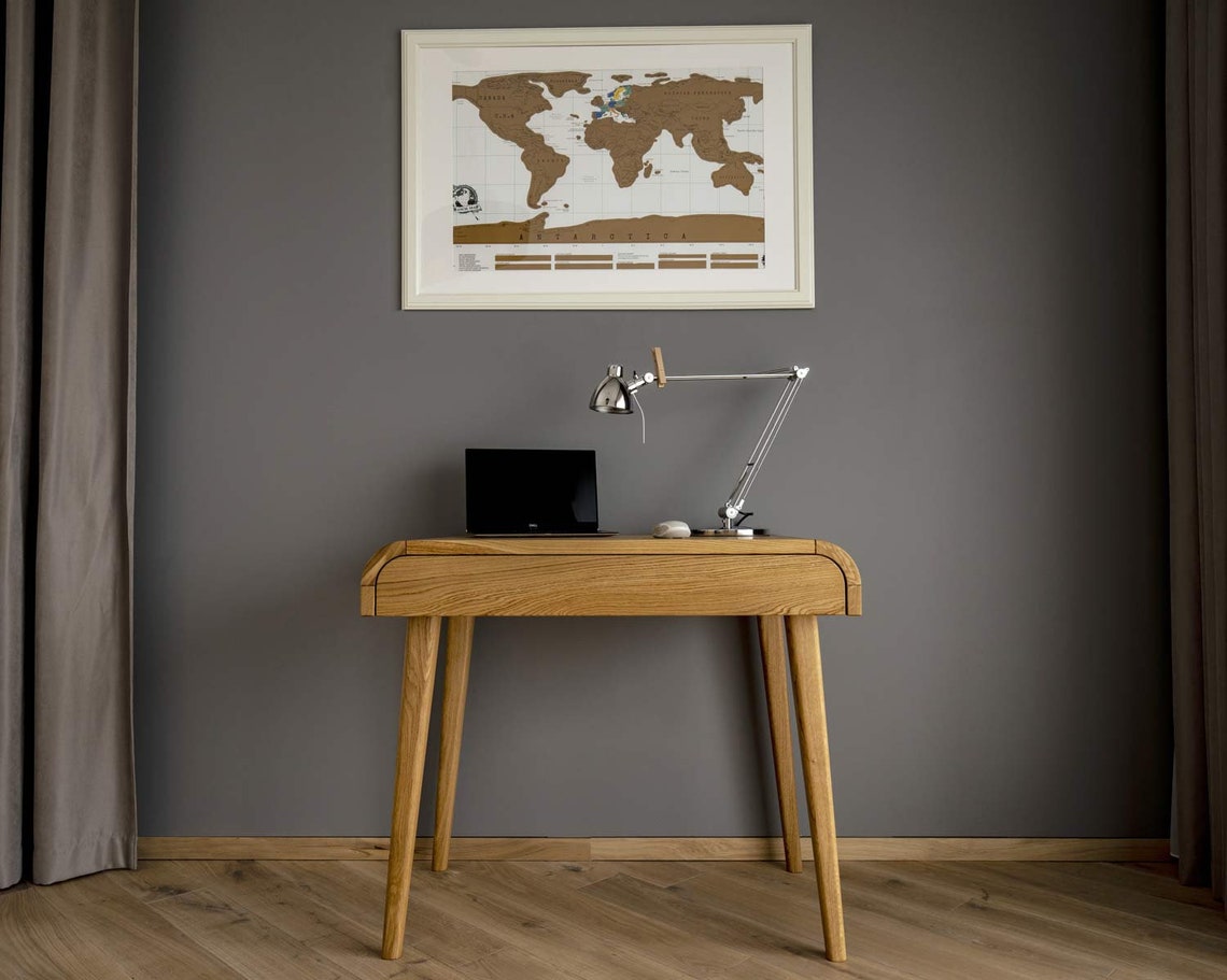 Artisan Solid Oak Wood Desk Computer Desk Home Office - Etsy