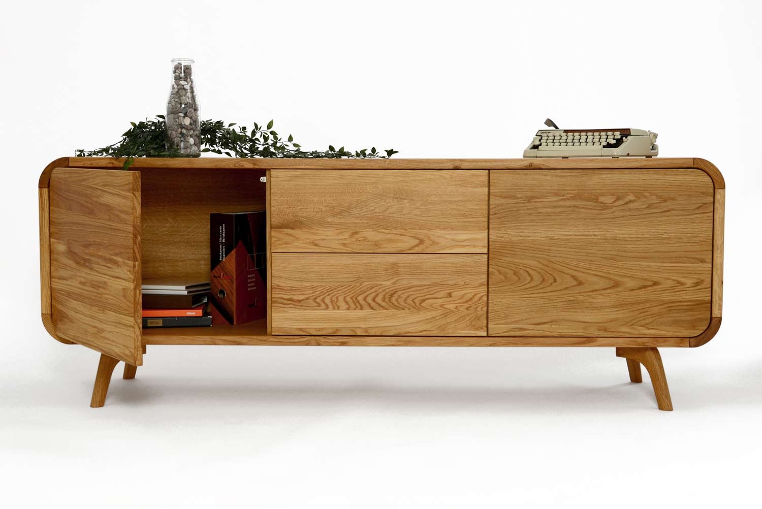 Sideboard, Record Player Stand, Sideboard With Two Drawers and ...