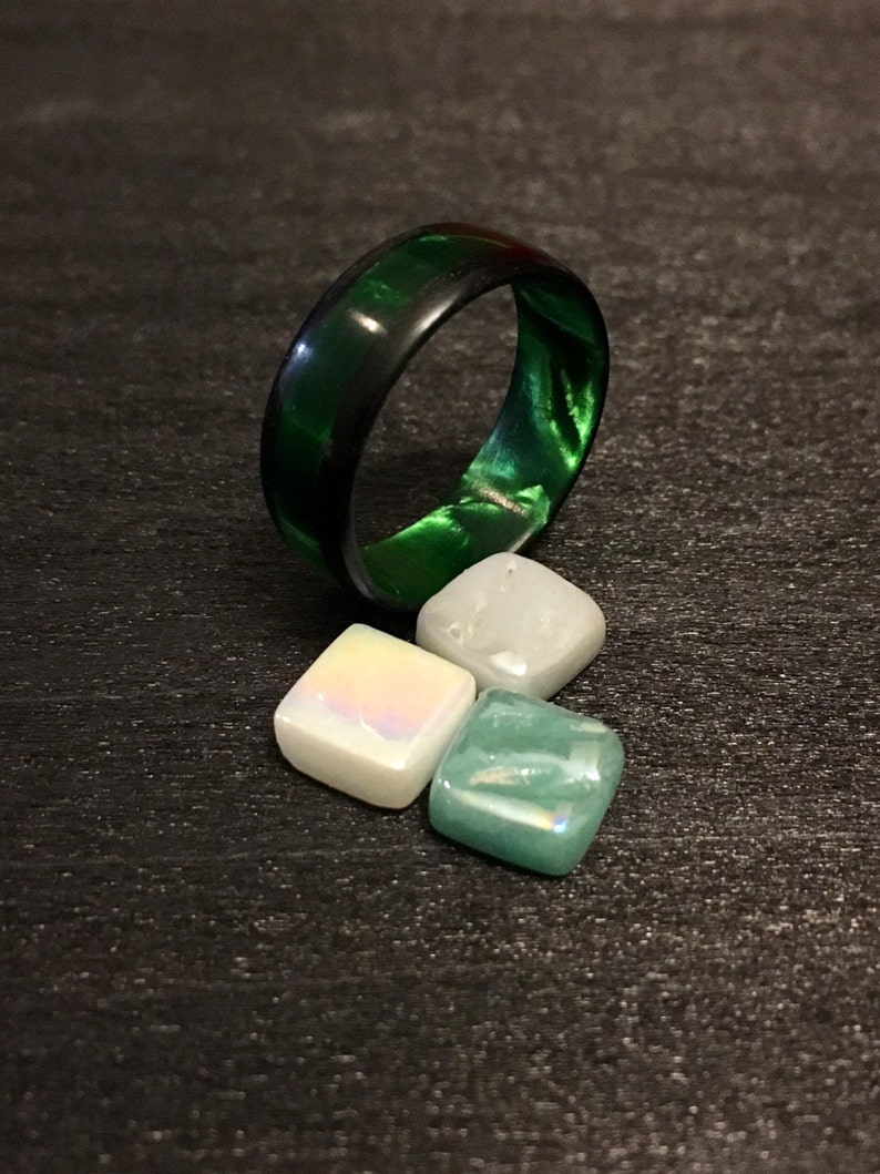 Black Tulip Wood and Pearlescent Green Epoxy Core/inlay - Etsy