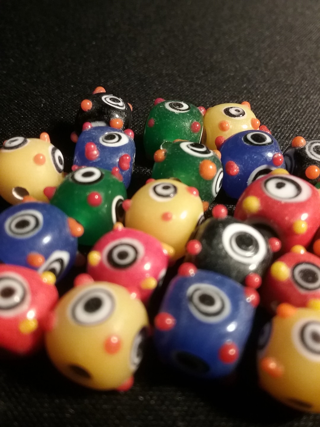 22 Square Glass Bumpy Beads With 2mm Center Hole Assorted Colors - Etsy