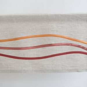 Rusty Orange Modernist Valance Curtain, Geometric Brick Red Terracotta ...