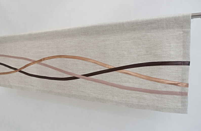 Brown Beige Neutral Minimal Valance Curtain, Contemporary Light Brown ...