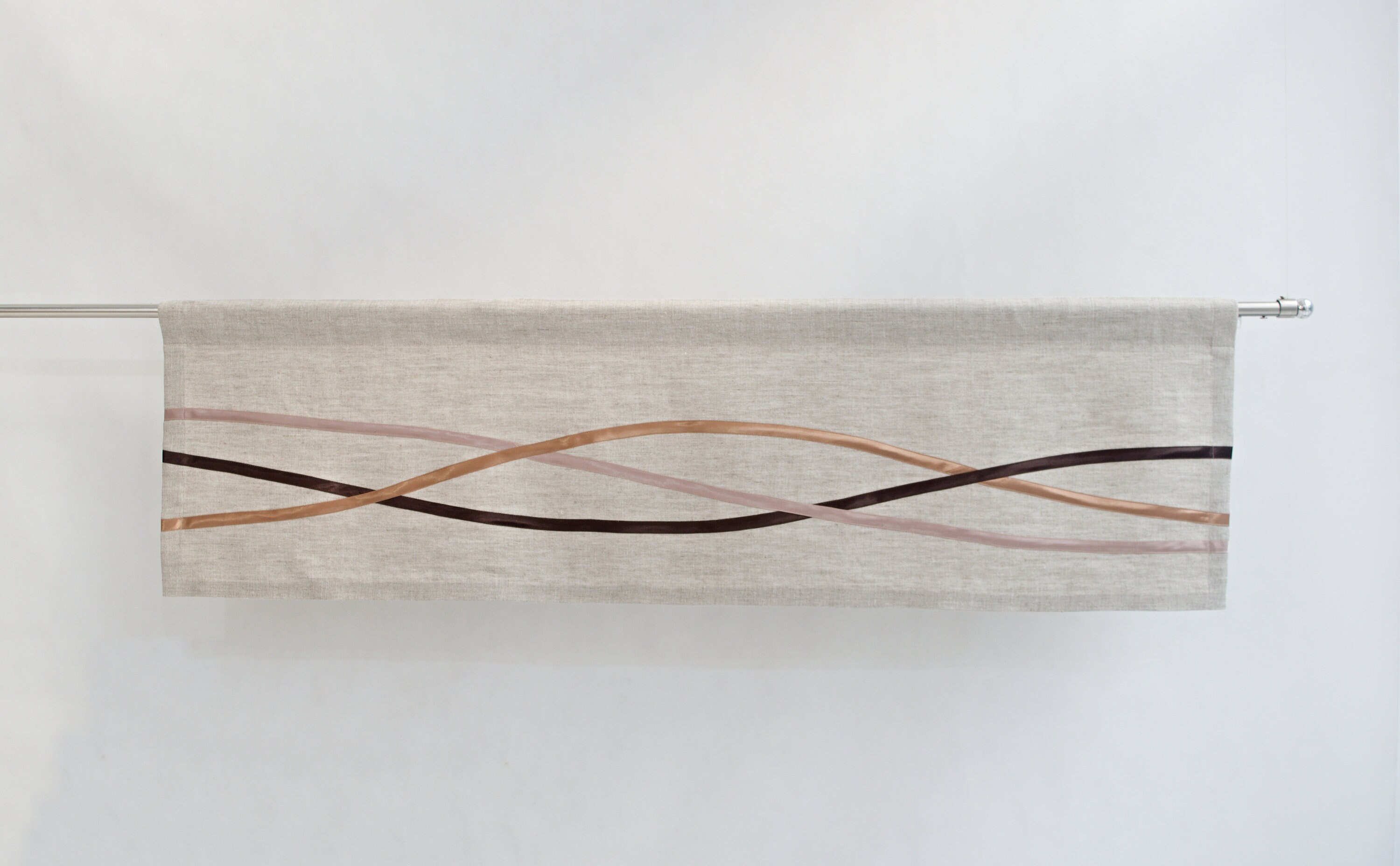 Brown Beige Neutral Minimal Valance Curtain, Contemporary Light Brown ...
