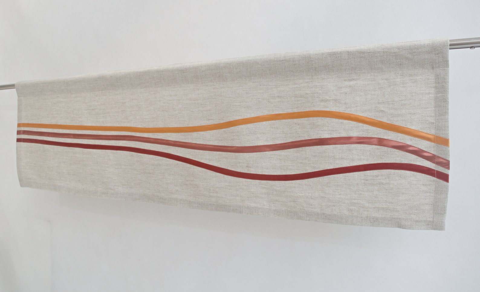 Rusty Orange Modernist Valance Curtain Geometric Brick Red | Etsy