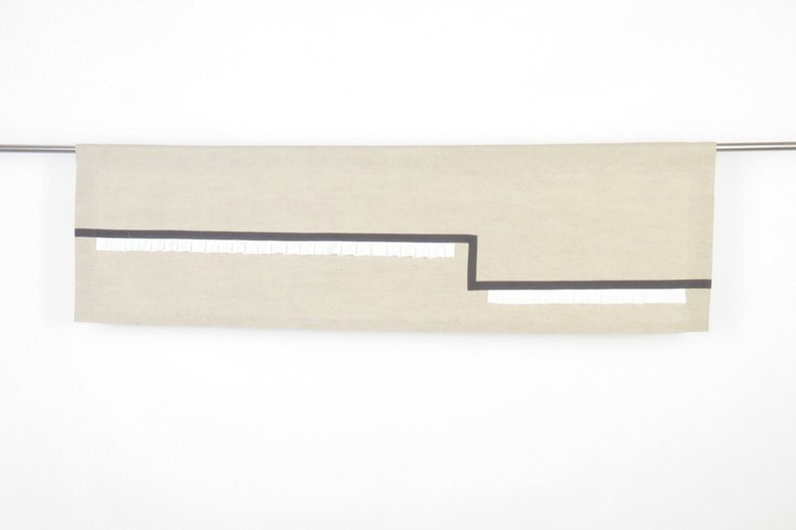 Modern Rod Pocket Linen Valance With Charcoal Stripe White - Etsy