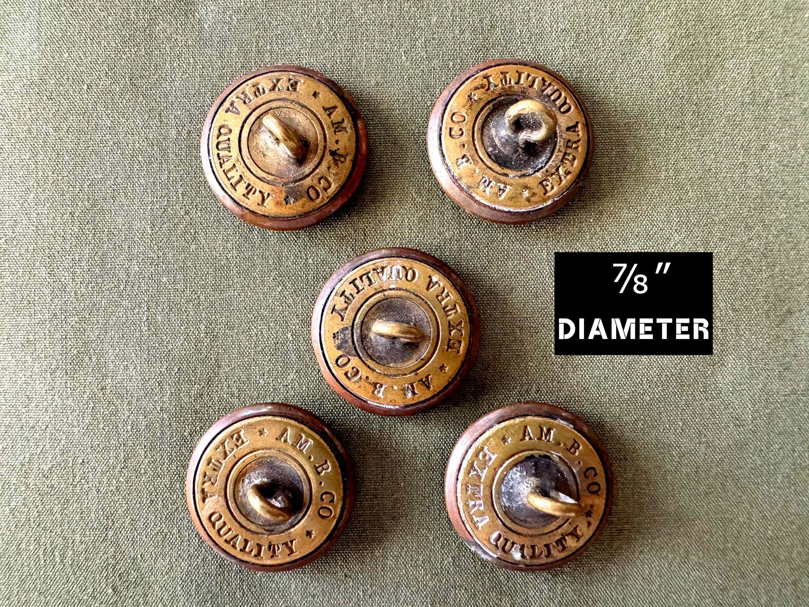 Lot Antique Military Buttons Uniform Coat WWI Army Great Seal D. Evans ...