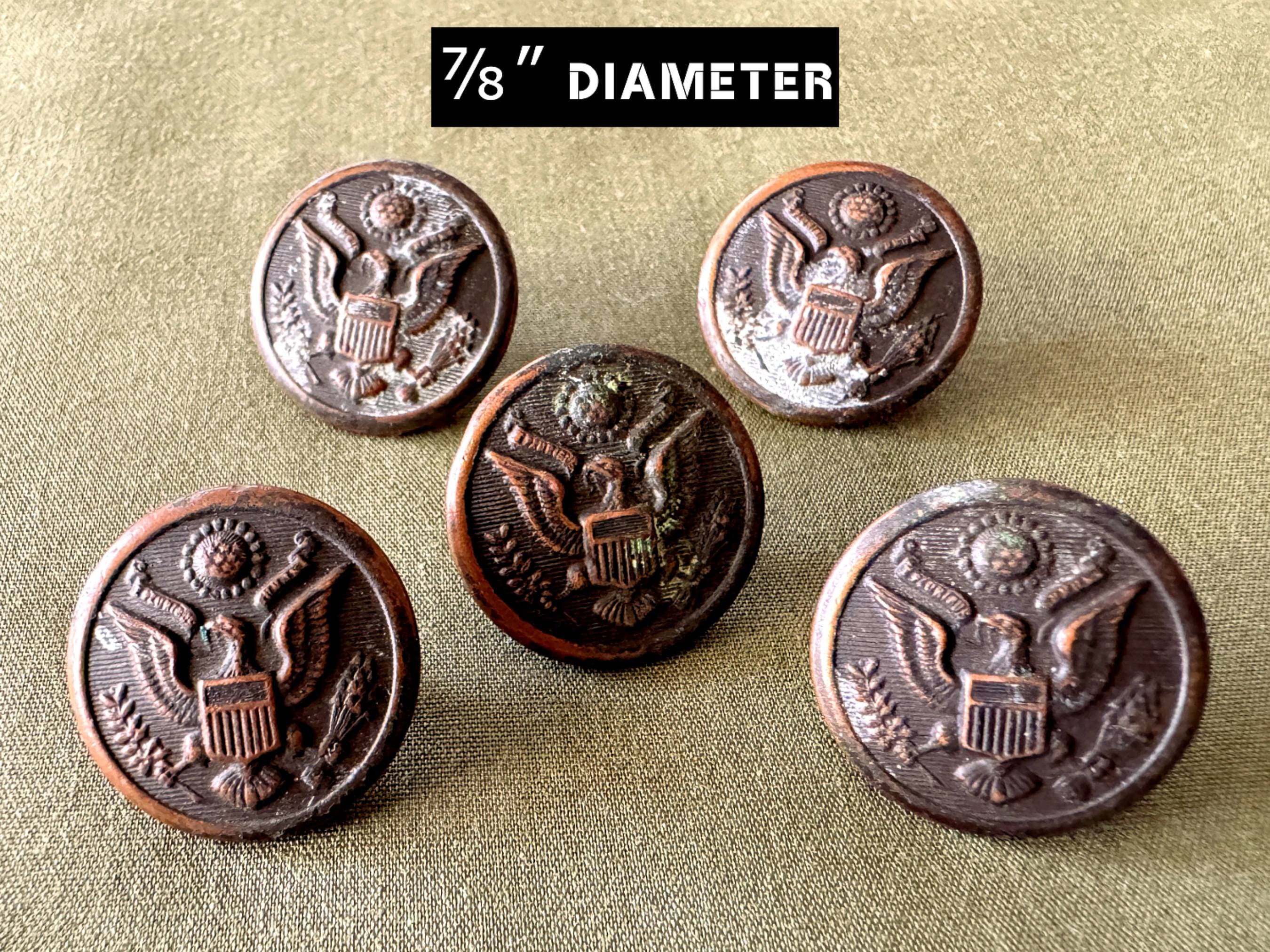 Lot Antique Military Buttons Uniform Coat WWI Army Great Seal D. Evans ...