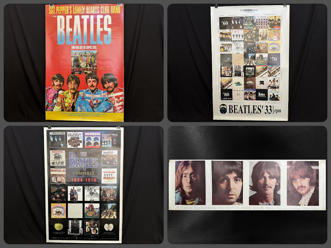 Lot of 4 Beatles Posters Promotional Merchandise Prints Album Covers CD ...