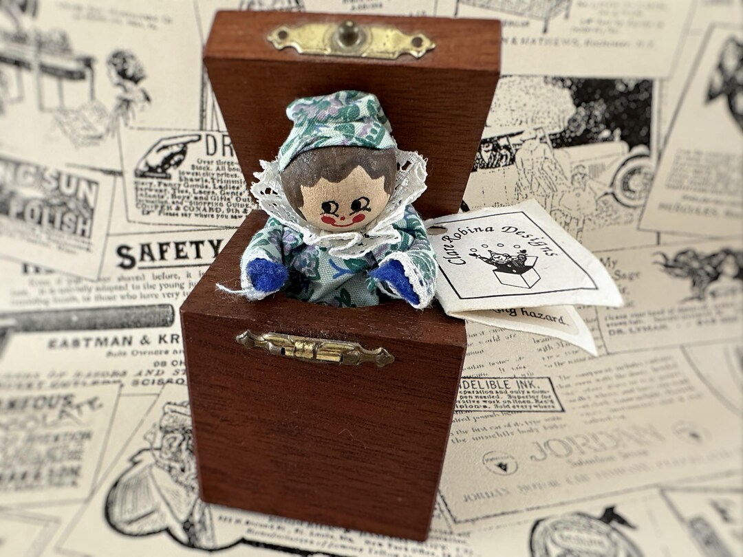 Mini Jack in the Box Hand Crafted Ornament Décor by Clare Robina ...