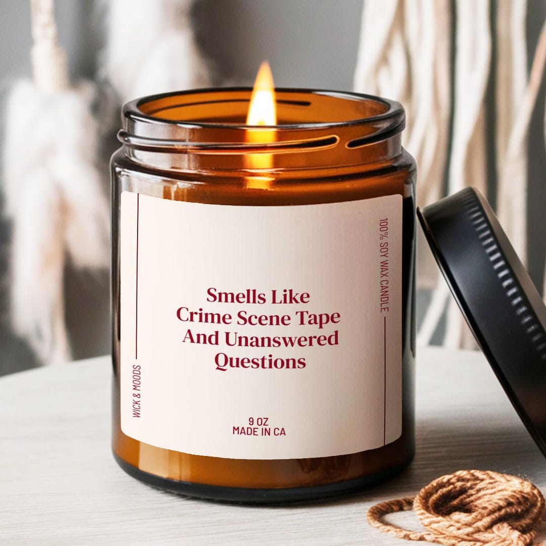 True Crime Gift, Armchair Detective Candle, Mystery Lover Gift, Crime ...