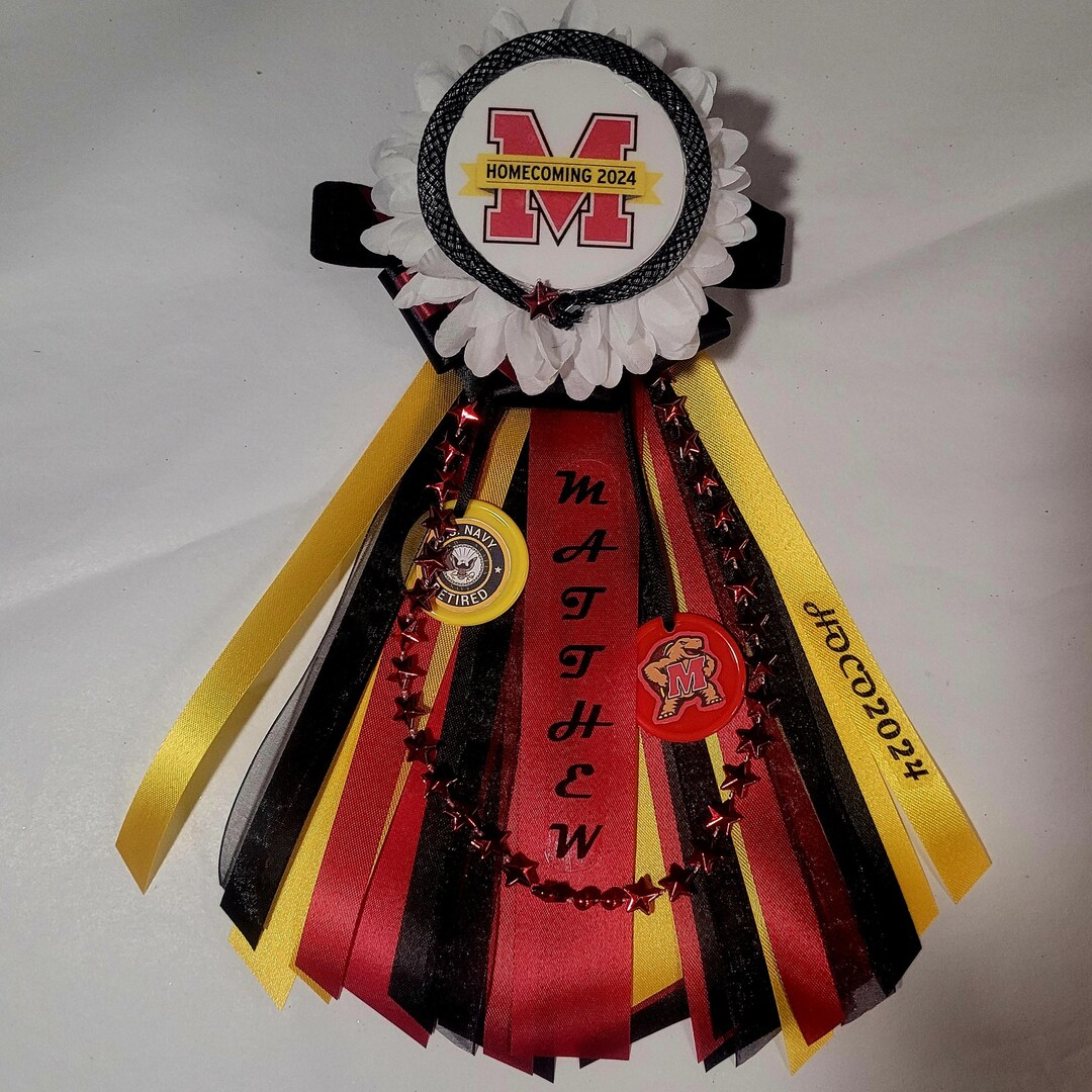 Mini Texas Homecoming Mum Garter Corsage: Custom School Colors, Name ...