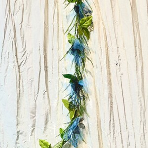 Greenery, Tulle and Ribbon Table Runner, Aisle Runner, Flower Wall, 6 ...