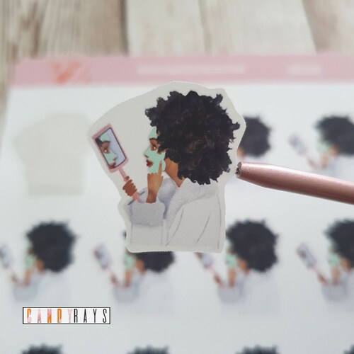 Black Girl Planner Stickers Self Care Stickers Pamper - Etsy