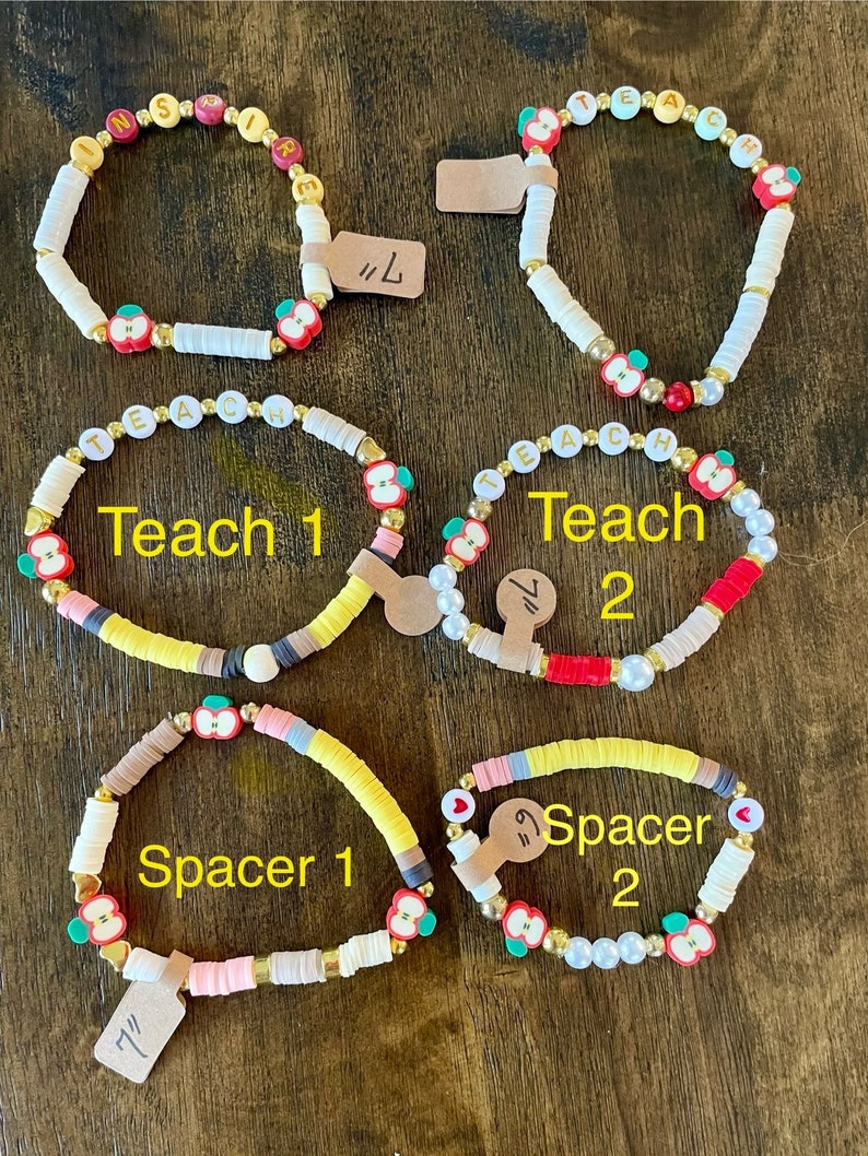 Custom Teacher Friendship Bracelet, Teacher Appreciation Gift, Stackable Bracelets-teacher Gifts ...