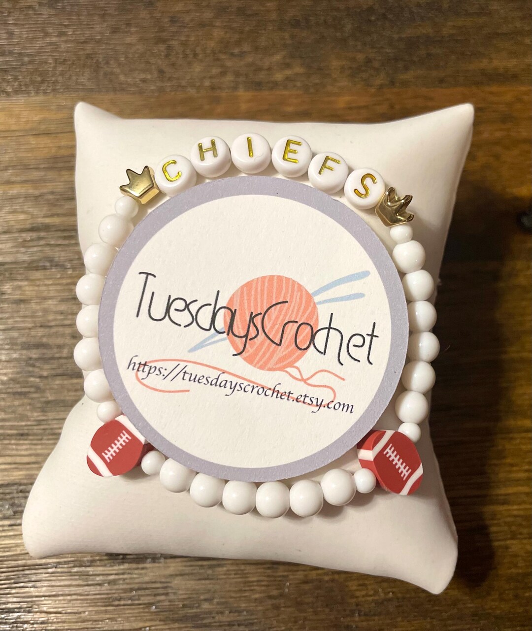 Kansas City Chief Bracelet-mahomes-kelce-super Bowl-white With Football ...