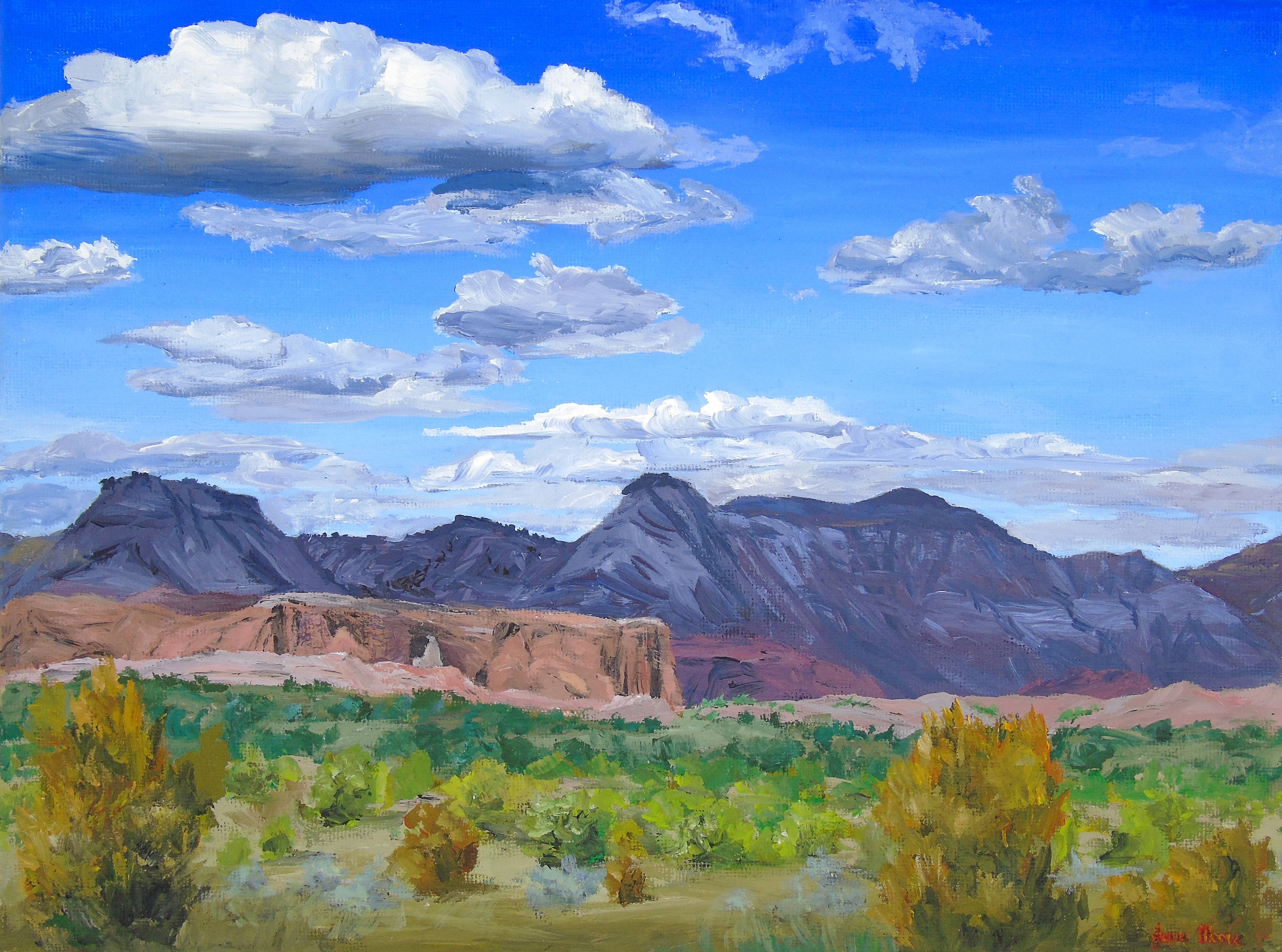 Original 9x12 Inch Landscape Painting, Acrylic Utah Landscape Painting ...