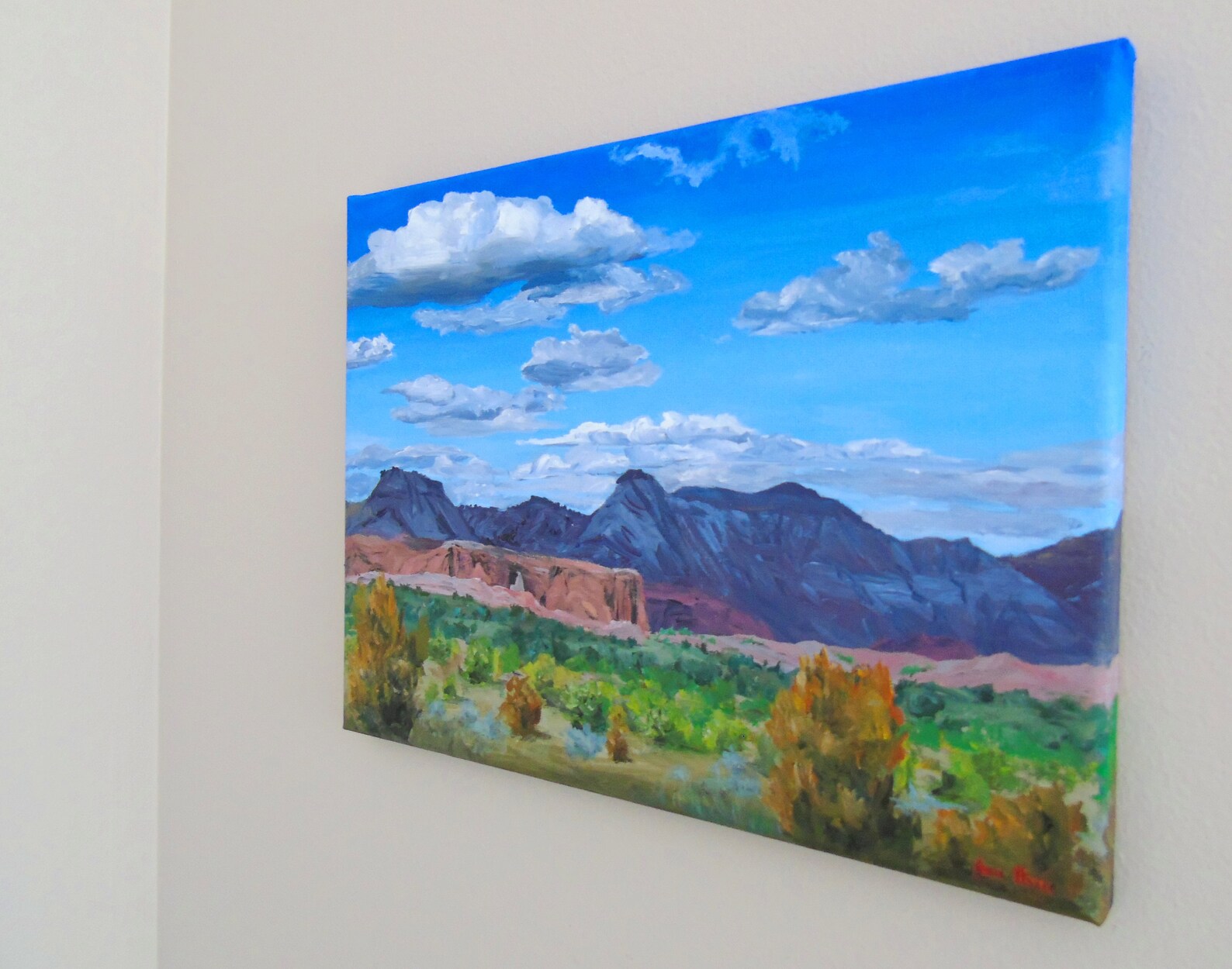 Original 9x12 Inch Landscape Painting, Acrylic Utah Landscape Painting ...