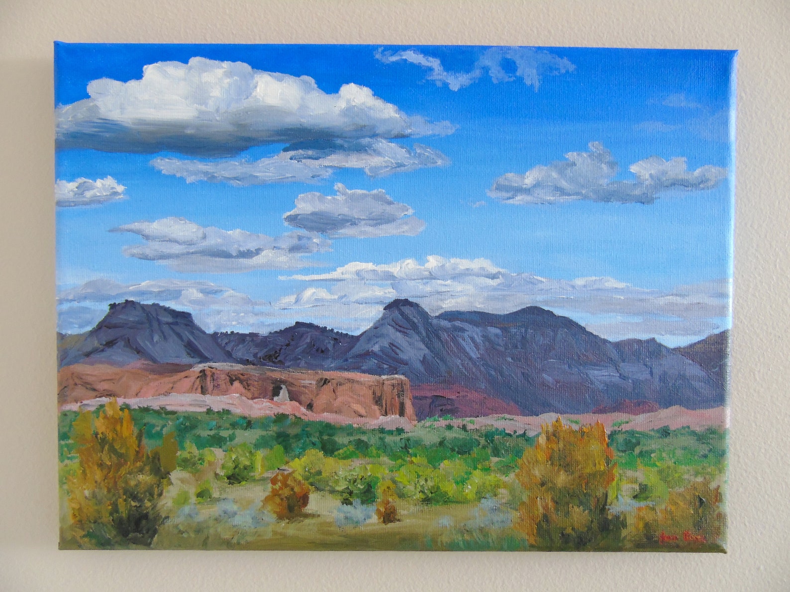 Original 9x12 Inch Landscape Painting, Acrylic Utah Landscape Painting ...