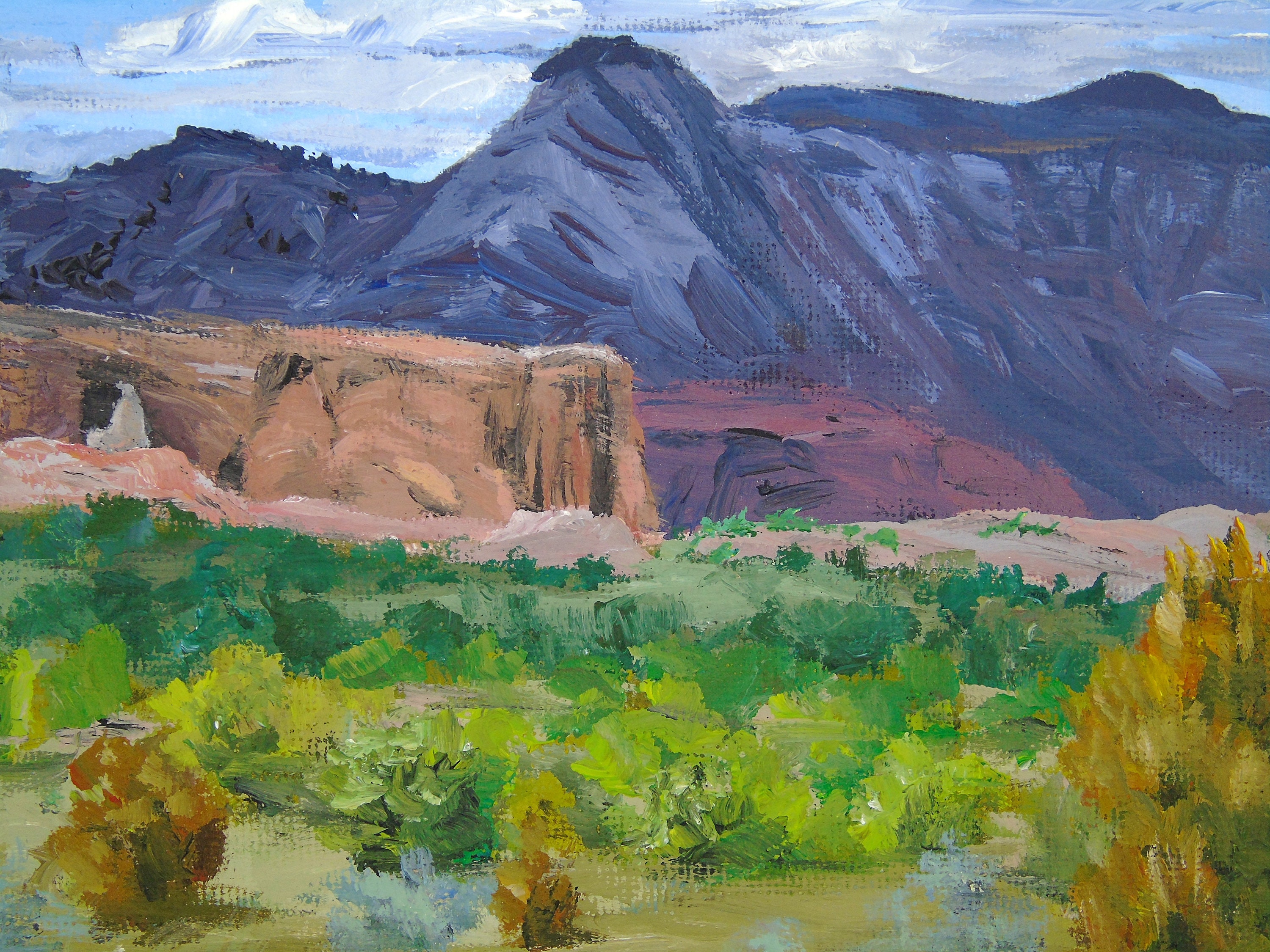 Original 9x12 Inch Landscape Painting, Acrylic Utah Landscape Painting ...