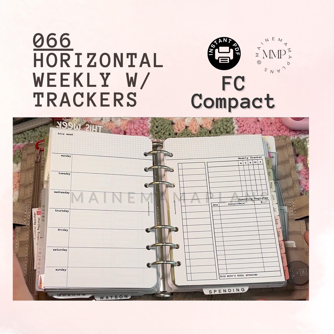 066 - FC Compact: Horizontal Weekly With Trackers Printable Download ...