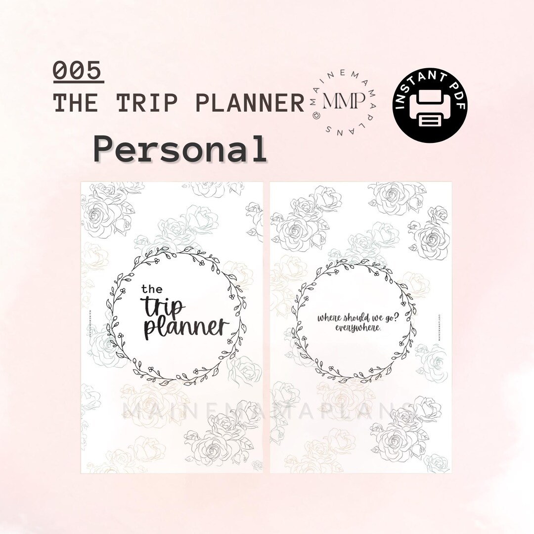 005 - Personal: the Trip Planner - Printable Planner Inserts for ...