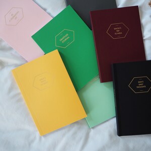 Personalized Gold Foil A5 Notebook: Custom Spine Text - Etsy