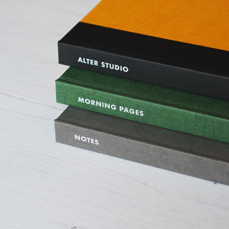 Personalized Two-tone Hardcover Journal: Lay Flat Linen Notebook - Etsy