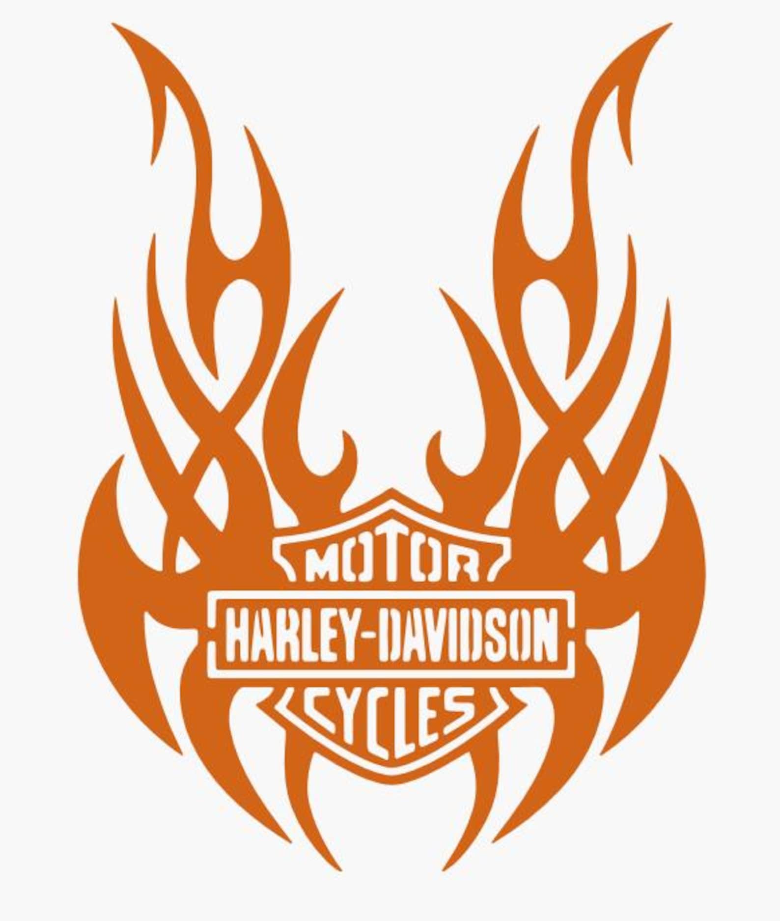 Harley Davidson Flame Logo Vinyl Decal – Custom Motorcycle Sticker ...