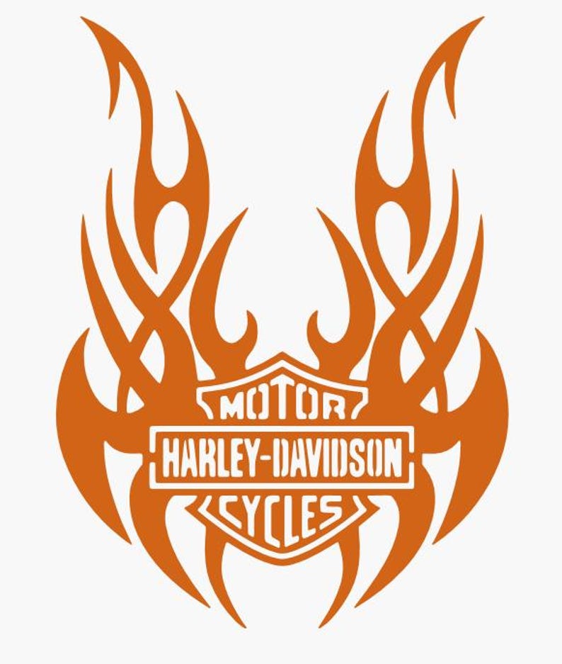 Harley Davidson Flame Logo Vinyl Decal – Custom Motorcycle Sticker ...