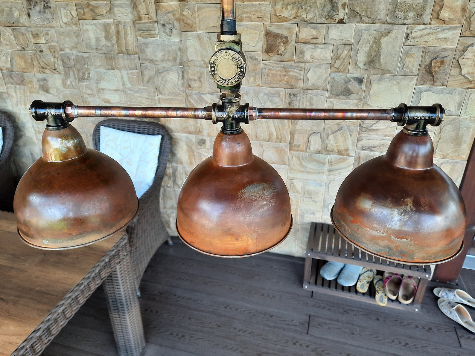 Pendant Light Copper Industrial Lighting Rustic Chandelier Rusty Farm ...