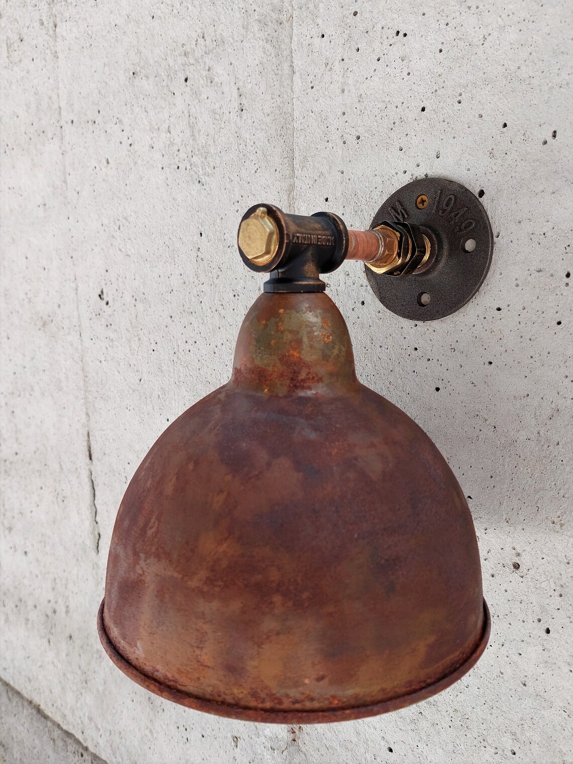 Rusty Industrial Wall Lamp for Bathroom.rustic Bedside Sconce. - Etsy