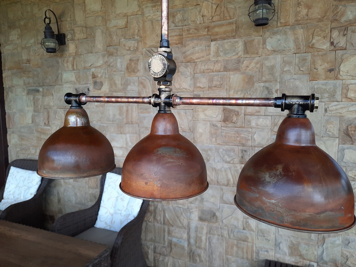 Rustic Industrial Pendant Light - Etsy