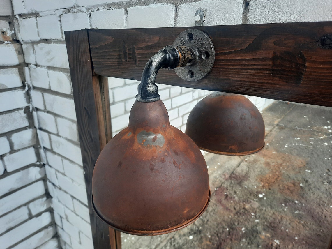 Rusty Wall Lamp in Industrial Style. Wall Sconce. - Etsy