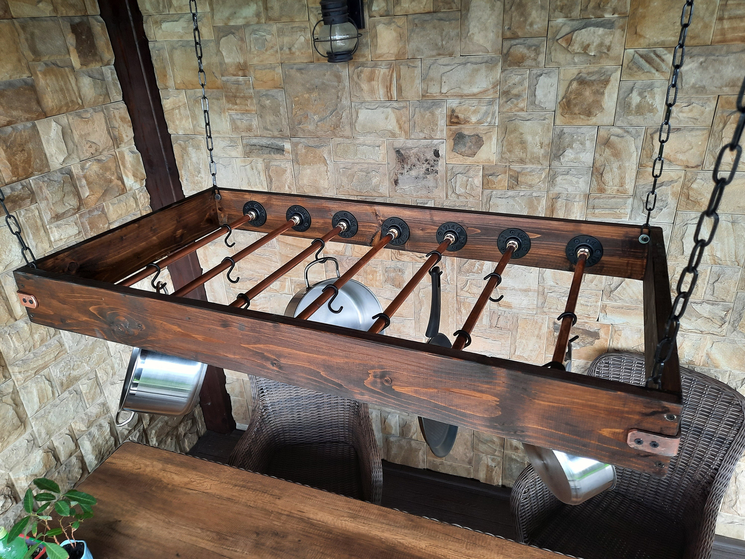 Hanging Industrial Pot Rack - Etsy Australia