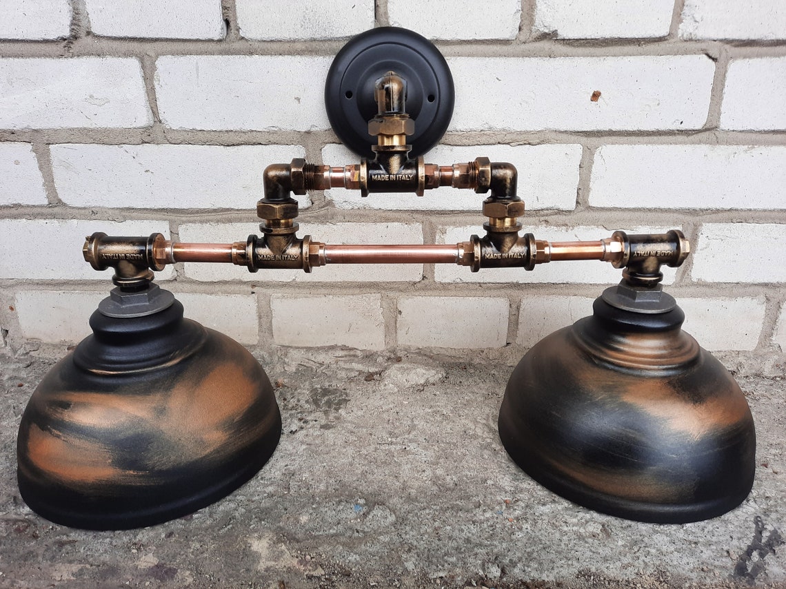 Rustic Farmhouse Wall Sconce, Industrial Style Wall Lamp, Retro Pipe ...