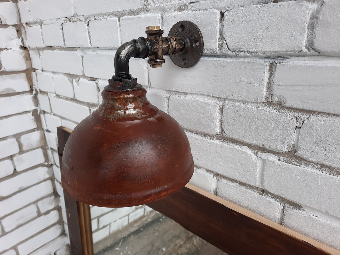Rusty Hanging Wall Lamp.industrial Wall Light. - Etsy