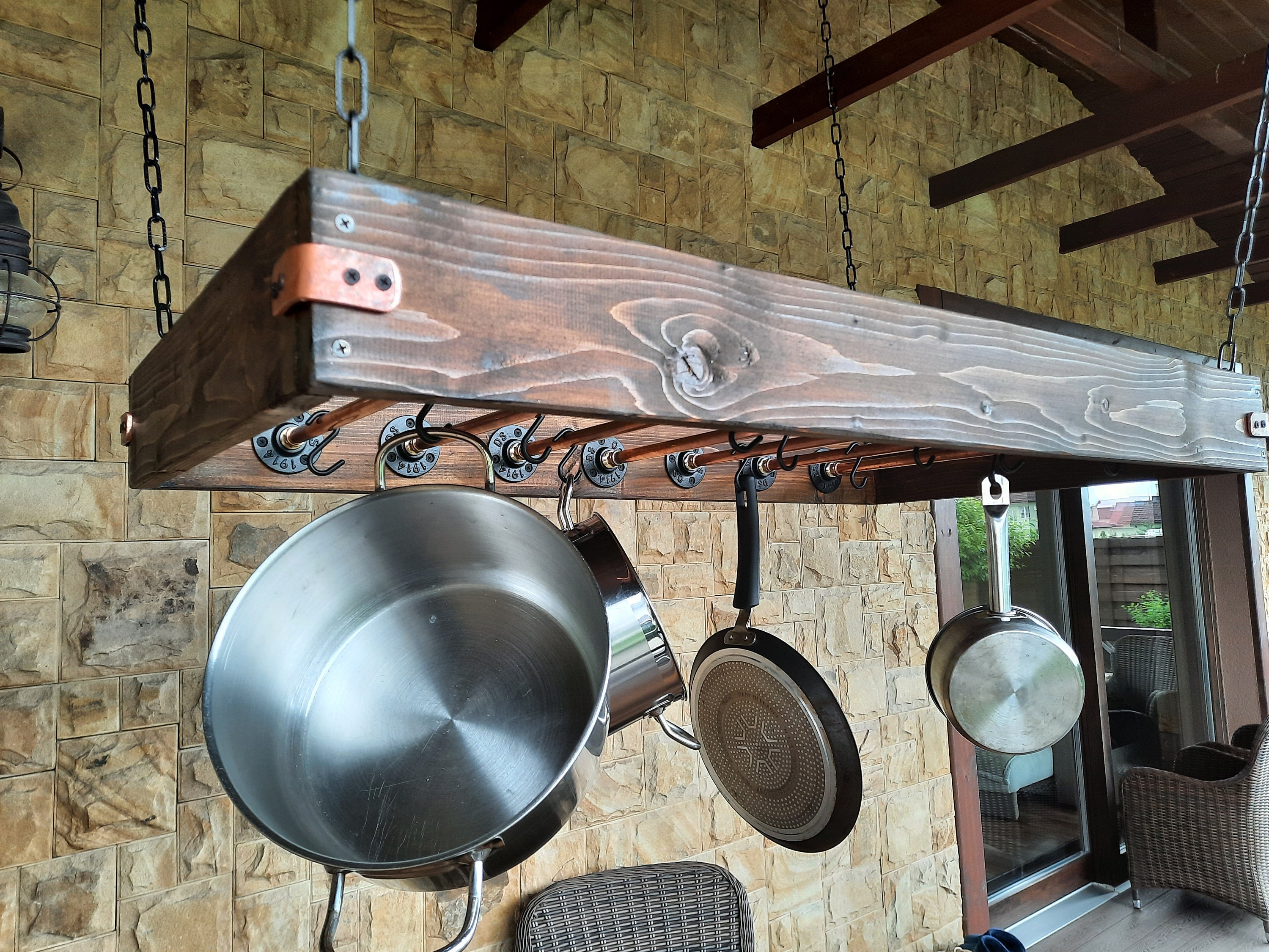 Hanging Industrial Pot Rack | Etsy Australia